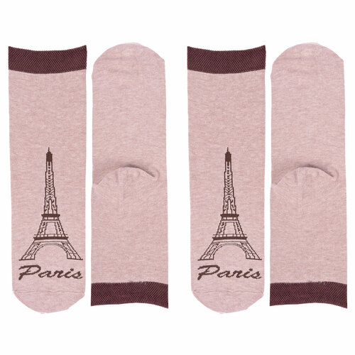 Носки PARA socks, 2 пары, размер 23, бежевый