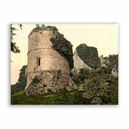 Постер, плакат на бумаге / Castle, the round tower, Goodrich, England / Размер 40 x 53 см
