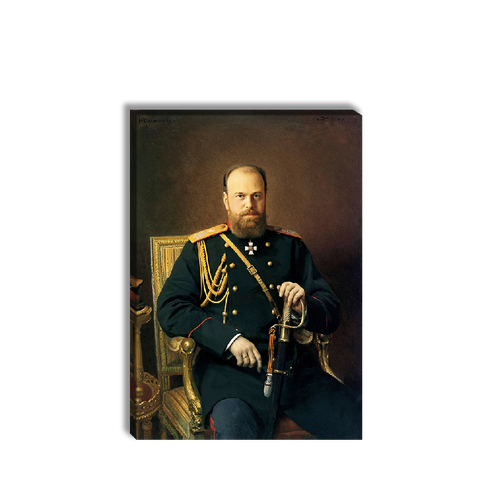 Картина для интерьера "Портрет Александра III", художник Крамской Иван Николаевич, печать на холсте (40х58 см / на подрамнике)