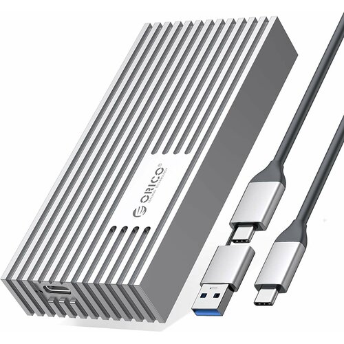 Внешний корпус (переходник) M.2 NVMe PCI-E - USB 4 (Thunderbolt 3, 4) Orico Brick Silver Box