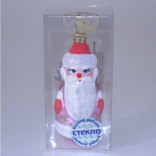 Ёлочная игрушка ручной работы "Дед Мороз", стекло. Новогодние игрушки на елку, елочное украшение, ручная роспись.