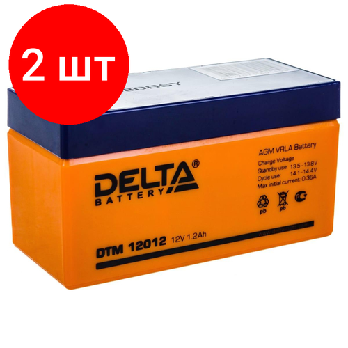 Комплект 2 штук, Батарея для ИБП Delta DTM 12012 (12V / 1.2Ah)