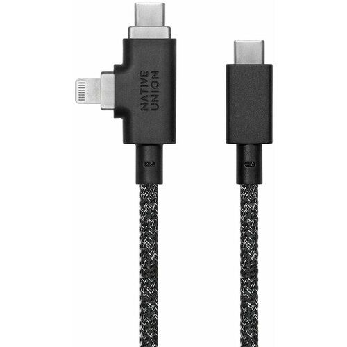 Кабели Native Union Кабель USB-C/Lightning, 240 Вт, 2,4 м, серый космос