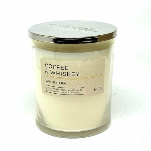 Bath And Body Works ароматическая свеча с одним фитилем COFFEE WHISKEY (227грамм)