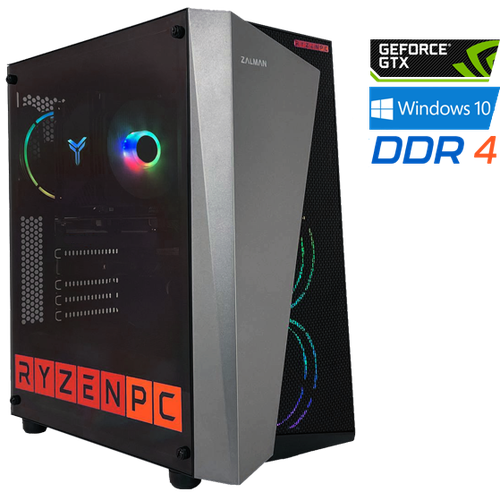 Настольный компьютер RyzenPC HOME 83500185 (AMD Ryzen 5 3600 3.6 ГГц, AMD A520, 16 DDR4, SSD: 500 Гб, SSD: 500 Гб, NVIDIA GeForce GTX 1660 SUPER 6 Гб, WI-FI, Без привода, 650 Вт, Zalman S4 Plus, Windows 10 Home)