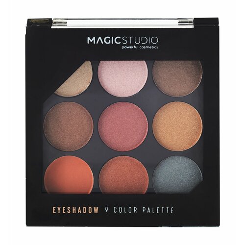 MAGIC STUDIO Мини-палетка теней для век Powerful cosmetics 9-ти цветная, 0,55 г