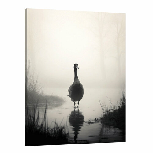 Интерьерная картина 50х70 "Гусь в таинственных туманах"