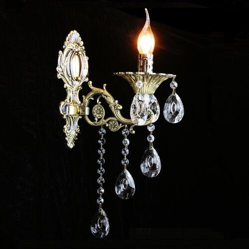 Настенный светильник, бра LF8004/1 AB античная бронза, Е14, 1х60 Вт, лампа на стену в форме свечи, освещение для дома и комнат, на кухню, в спальню, прихожую, коридор