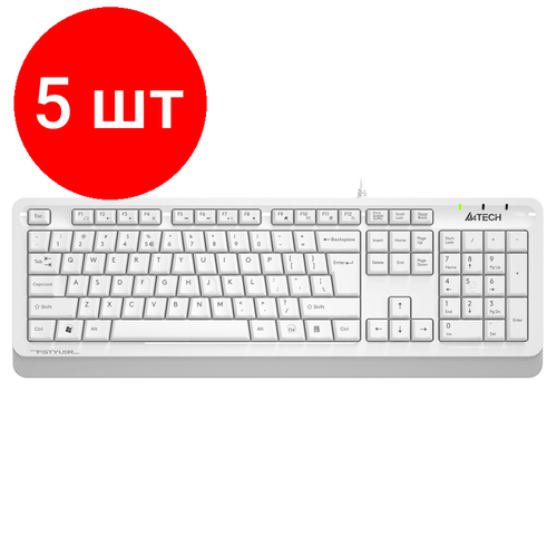 Комплект 5 штук, Клавиатура A4Tech Fstyler FKS10 (FKS10 WHITE)