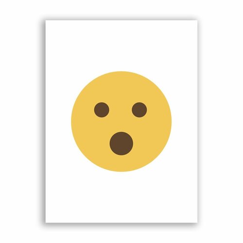 Постер, плакат на бумаге / Emoji / Эмодзи с открытым ртом / Размер 30 x 40 см