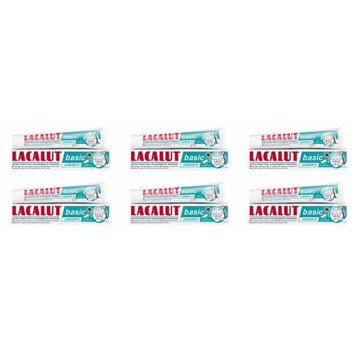 Lacalut Зубная паста, Basic Junior 6+, 60г, 6 уп.