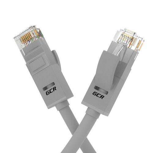 GCR Патч корд прямой 5 м UTP кат.5e серый 24 AWG литой ethernet high speed 1 Гбит с RJ45