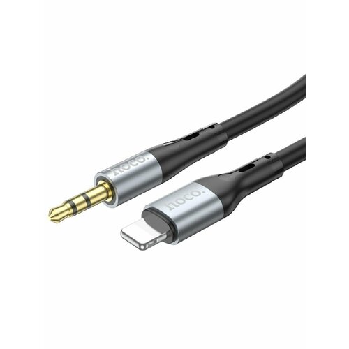 Аудио-кабель UPA22, AUX, Lightning - Jack 3,5, 1 м, черный