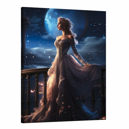 Интерьерная картина 50х70 "Принцесса в лунном свете"