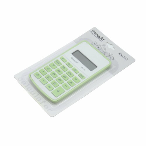 Калькулятор карманный 8 разрядов 115x65х6мм "К-218" зелёный