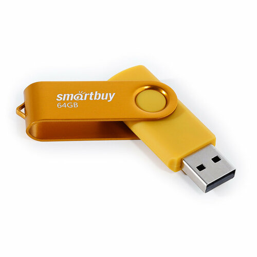 Память Smart Buy "Twist" 64GB, USB 2.0 Flash Drive, желтый - 2 шт.