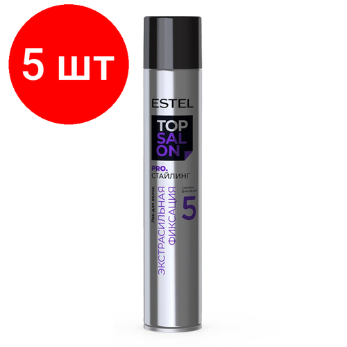 Комплект 5 штук, Лак ESTEL TOP SALON PRO. стайлинг экстрасил фикс 400мл ETS/L5/400