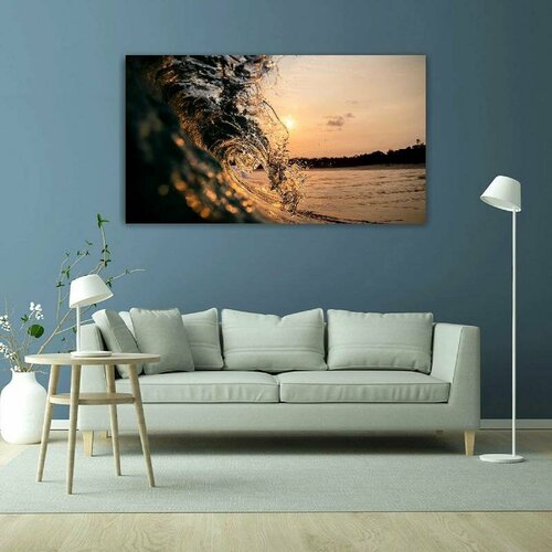 Картина на холсте 60x110 LinxOne "Океан море вода природа" интерьерная для дома / на стену / на кухню / с подрамником
