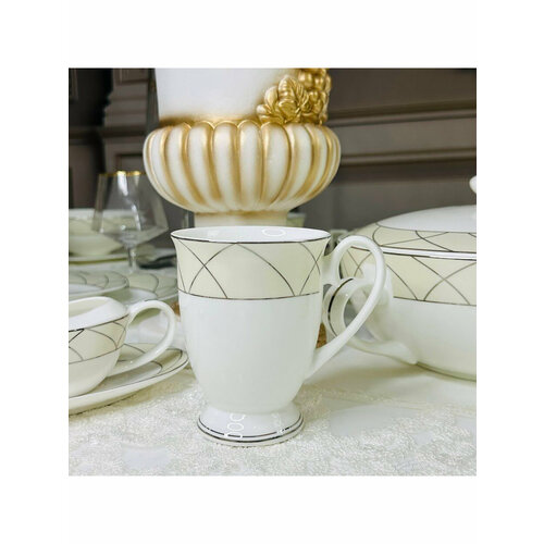 Кружки для чая Lenardi Pandora Cream, костяной фарфор, 2 шт 350 мл