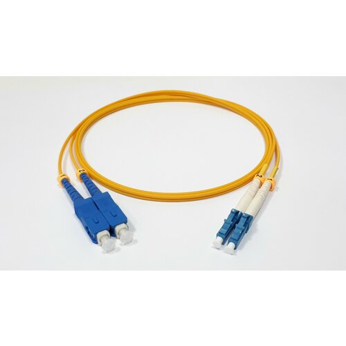 Шнур оптический (патч-корд) duplex LC/UPC - SC/UPC 9/125 5m 3,0mm G.652 LSZH Yellow