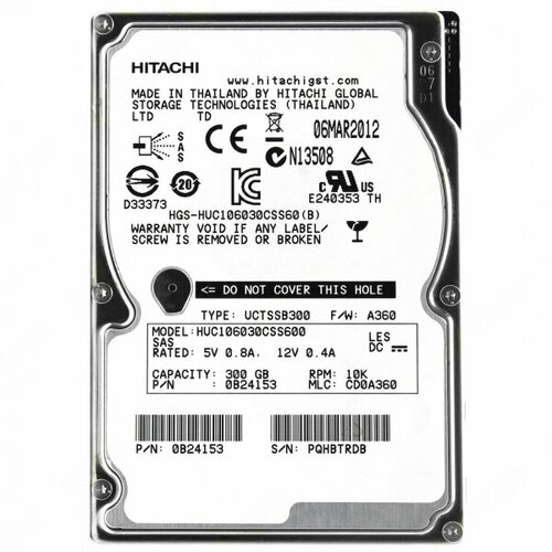 Жесткий диск Hitachi HUC106030CSS600 300Gb SAS 2,5" HDD