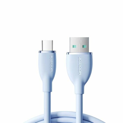 Кабель для зарядки Type-C USB 1.2м 3A жидкий силикон голубой