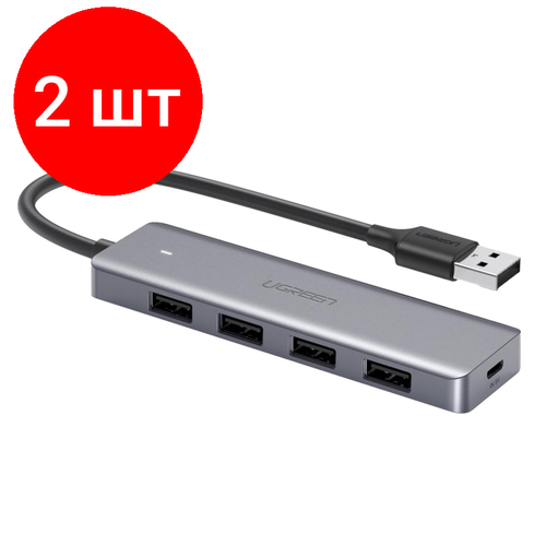 Комплект 2 штук, Разветвитель USB Ugreen CM219 micro USB, 4 x USB 3.0 (50985)