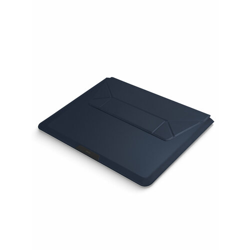 Uniq для ноутбуков 14" чехол Oslo V.2 PU leather Magnetic Laptop sleeve/foldable stand Navy Blue