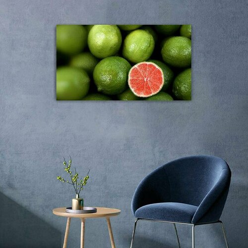 Картина на холсте 60x110 LinxOne "Кисло лимон много красный лайм" интерьерная для дома / на стену / на кухню / с подрамником