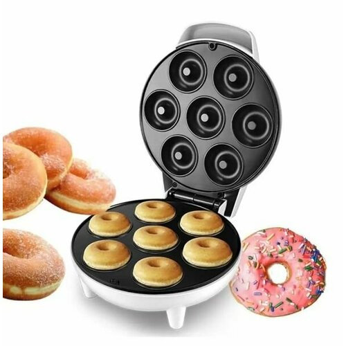 Donut maker, прибор для выпечки мини пончиков, форма для пончиков электрическая, вафельница