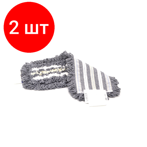 Комплект 2 штук, Насадка МОП плоский 40х13 см, хлопок+серая виск+микроф, т-обр ухо AS3709