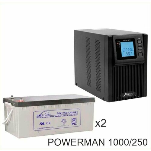 ИБП POWERMAN ONLINE 1000 Plus + LEOCH DJM12250