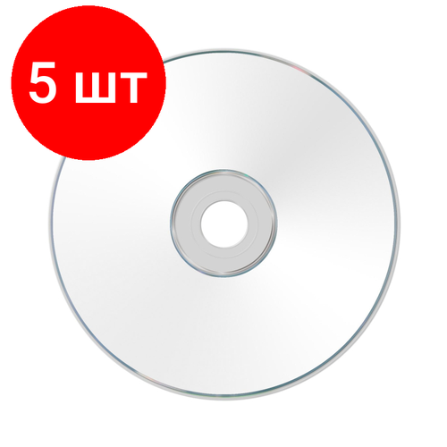 Комплект 5 упаковок, Носители информации DVD-R Printable, 16x, Mirex, Cake/10, UL130028A1L