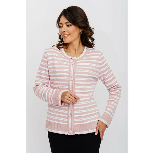 Пиджак Текстильная Мануфактура, размер 54, розовый, белый