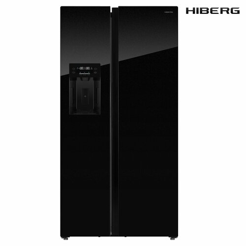 Холодильник Side-by-Side 91*71*178 HIBERG RFS-655DX NFGB с ледогенератором "Черное стекло"