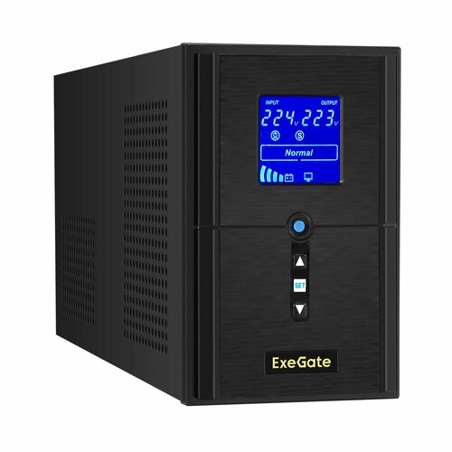 ИБП (инвертор, синус, для котла) ExeGate SineTower SN-1500. LCD. AVR.2SH.1C13. USB <1500VA/1200W LCD дисплей AVR 2*Schuko+1*C13, Black> EX295982RUS