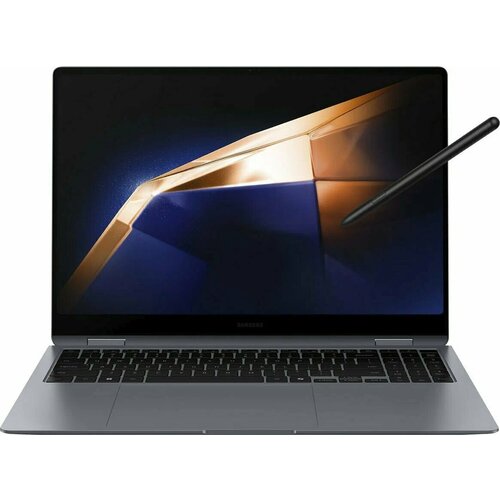 Ноутбук Samsung Galaxy Book 4 Pro 360 16", 2880x1800, Moonstone Gray, Intel Core Ultra 7 155H, 16GB LPDDR5X, 1 TB SSD, NVMe Intel® ARC Graphics, Windows 11 Home, NP960QGK-KG1US
