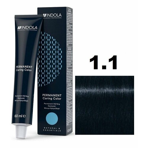Indola Permanent Caring Color Крем-краска для волос 1/1 иссния-черный 60мл