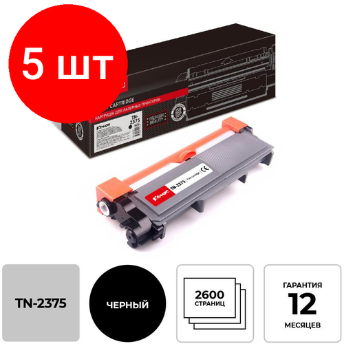 Комплект 5 штук, Картридж лазерный Комус TN-2375 чер. пов. емк. для Brother HL-L2300