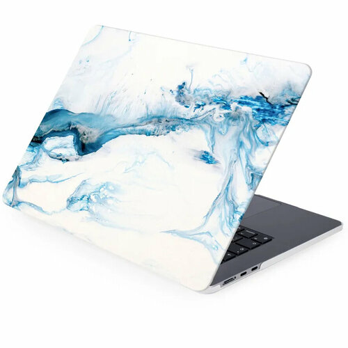 Чехол Guardi Print Series для MacBook Air 15" (М2, 2023) бело-синий мрамор (Стиль 7)