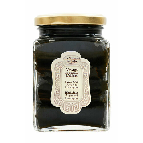 Черное мыло для лица и тела c аргановым маслом La Sultane de Saba Argan and Eucalyptus Black Soap