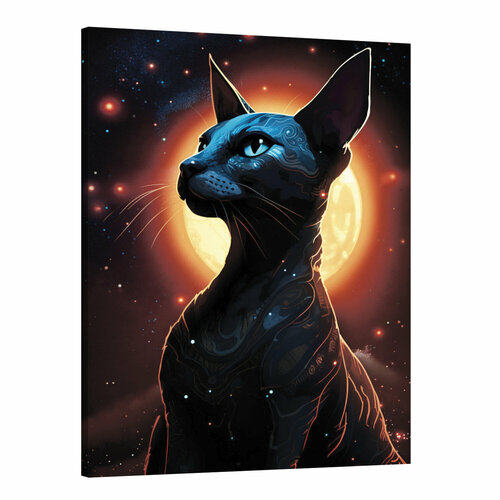 Интерьерная картина 50х70 "Сфинкс-кошка: загадочное обличие"