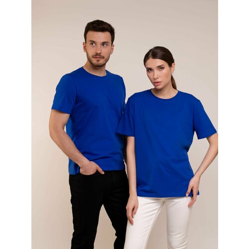 Футболка Uzcotton футболка мужская UZCOTTON однотонная базовая хлопковая, размер 48-50\L, синий