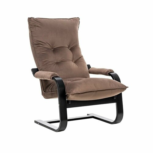 Кресло трансформер для отдыха Оливер, Кресло качалка с пружинящим эффектом, Венге, велюр V 23