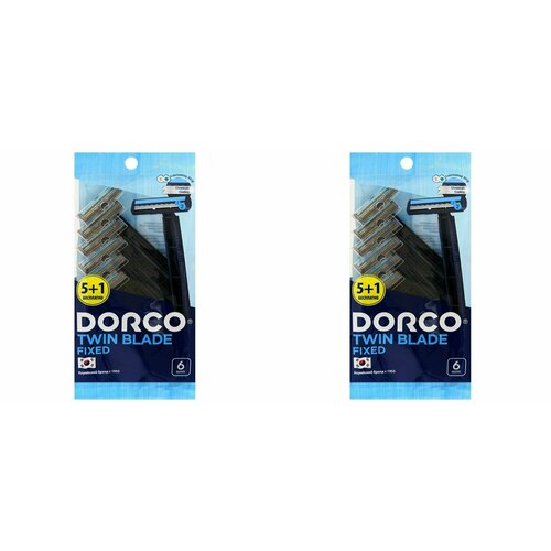 Dorco Одноразовый станок с 2 лезвиями,6 шт,2 упаковки