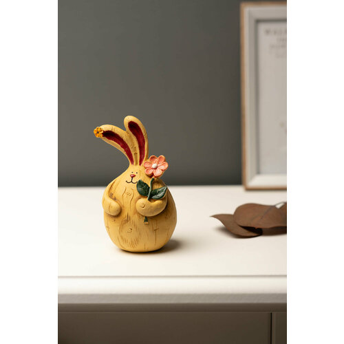 Фигурка декоративная "Кролик" смола, 6х5х11см