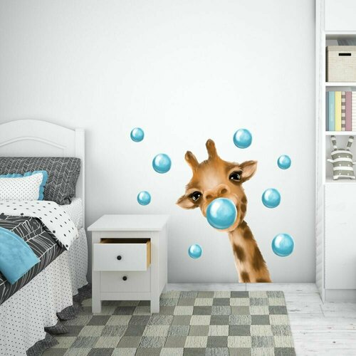 Интерьерная наклейка для дома и детской "Жираф" , декоративные на стену, в детскую комнату, наклейки для декора, самоклеящаяся пленка