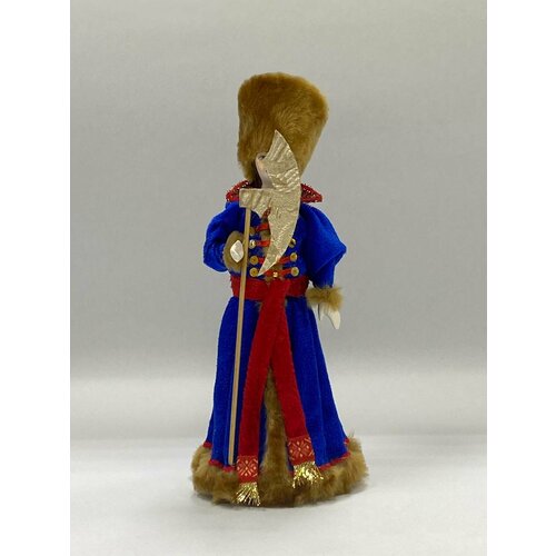 Кукла сувенирная на подставке, Фарфоровая, Текстиль, СПБ, Вар. Синий