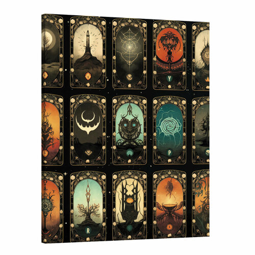 Интерьерная картина 50х70 "Таро: Магические символы мистики"