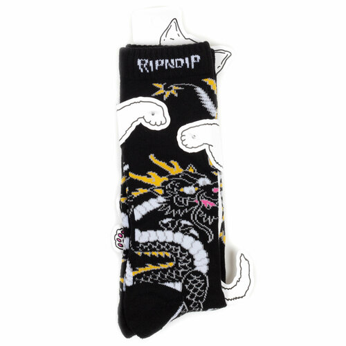 Носки RIPNDIP Носки с котом Лордом Нермалом Ripndip Socks, размер Универсальный, желтый, черный